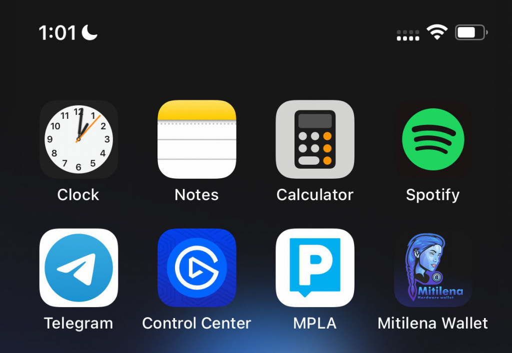 Cryptocurrency anonymous wallet Mitilena for iOS (iPhone)