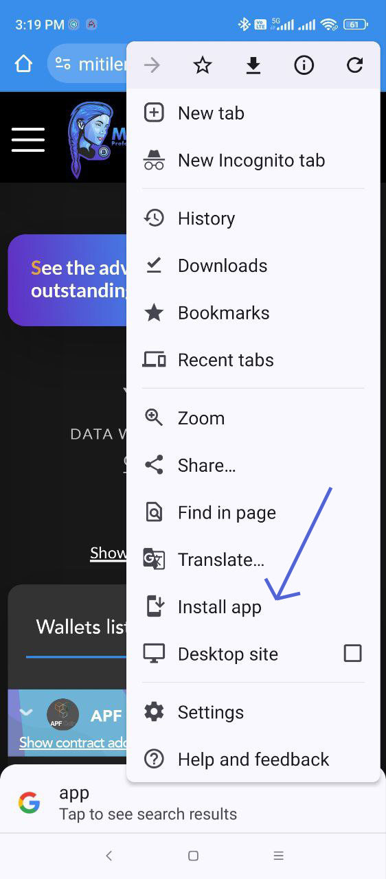 Cryptocurrency anonymous wallet Mitilena for Android
